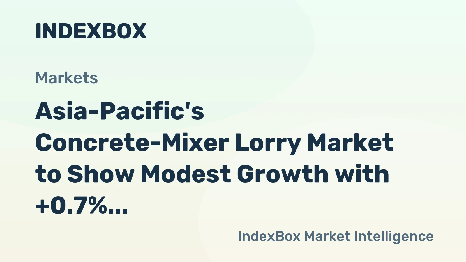 Asia-Pacific's Concrete-Mixer Lorry Market to Show Modest Growth with +0.7% CAGR over 2024-2035