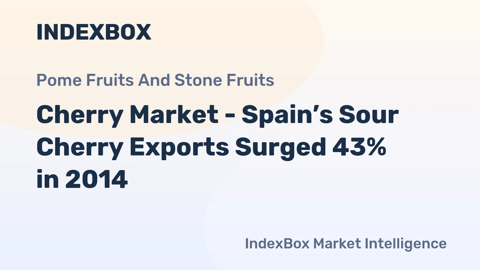 Cherry Market - Spain’s Sour Cherry Exports Surged 43% in 2014