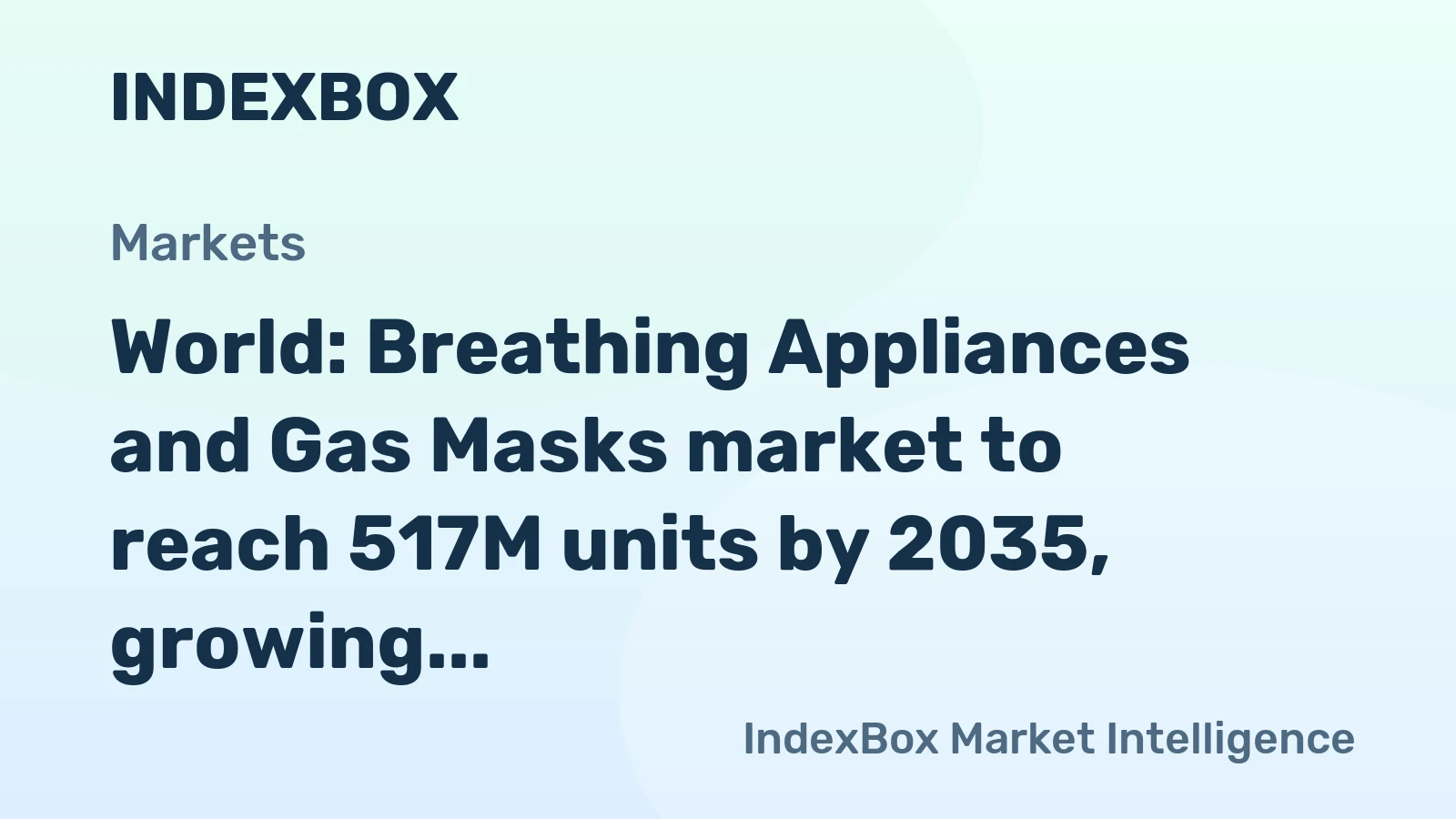 World: Breathing Appliances and Gas Masks market to reach 517M units by 2035, growing at a decelerated CAGR of +0.9%.