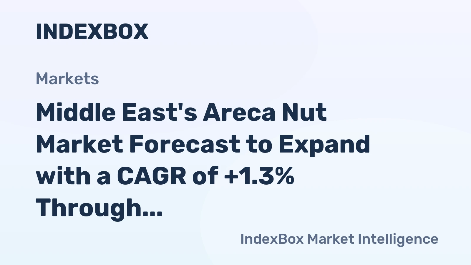 Middle East's Areca Nut Market Forecast to Expand with a CAGR of +1.3% Through 2035