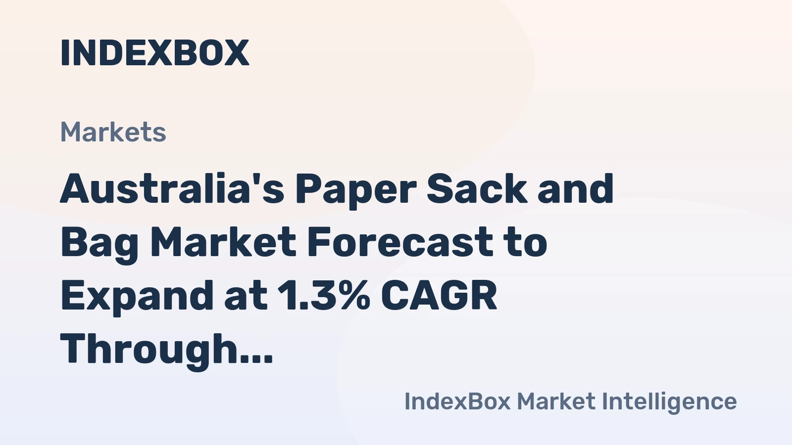 Australia's Paper Sack and Bag Market Forecast to Expand at 1.3% CAGR Through 2035