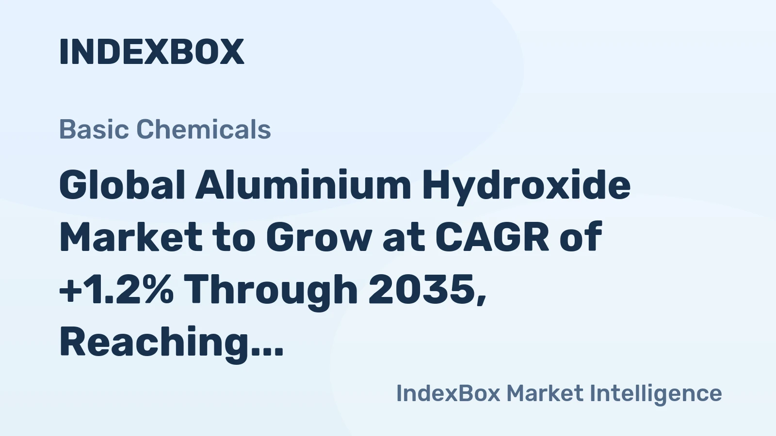 Global Aluminium Hydroxide Market to Grow at CAGR of +1.2% Through 2035, Reaching $19.3B in Value by End of Forecast Period