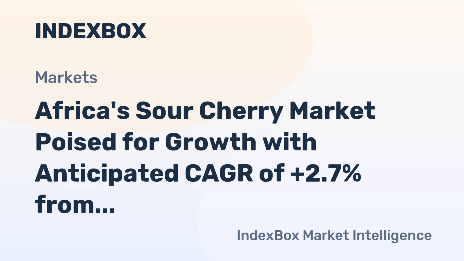 Africa's Sour Cherry Market Poised for Growth with Anticipated CAGR of +2.7% from 2024-2035