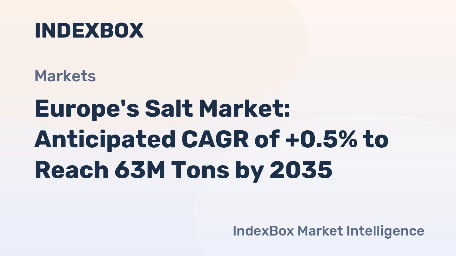 Europe's Salt Market: Anticipated CAGR of +0.5% to Reach 63M Tons by 2035