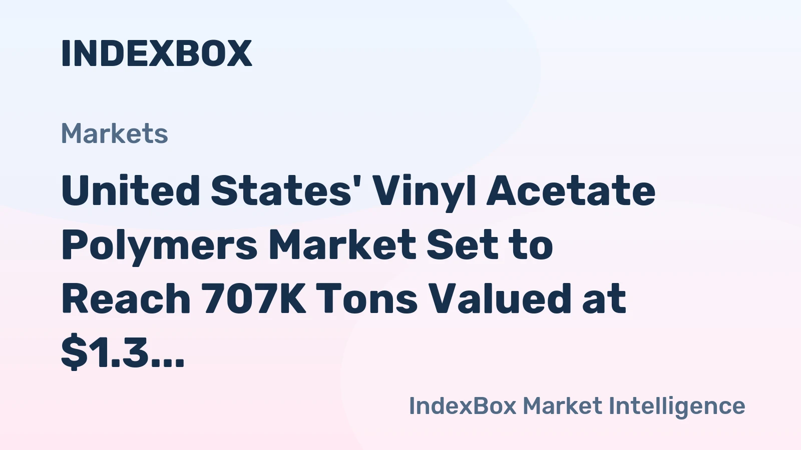 United States' Vinyl Acetate Polymers Market Set to Reach 707K Tons Valued at $1.3 Billion by 2035
