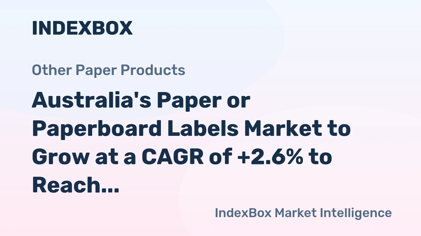 Australia's Paper or Paperboard Labels Market to Grow at a CAGR of +2.6% to Reach $1.5B by 2035