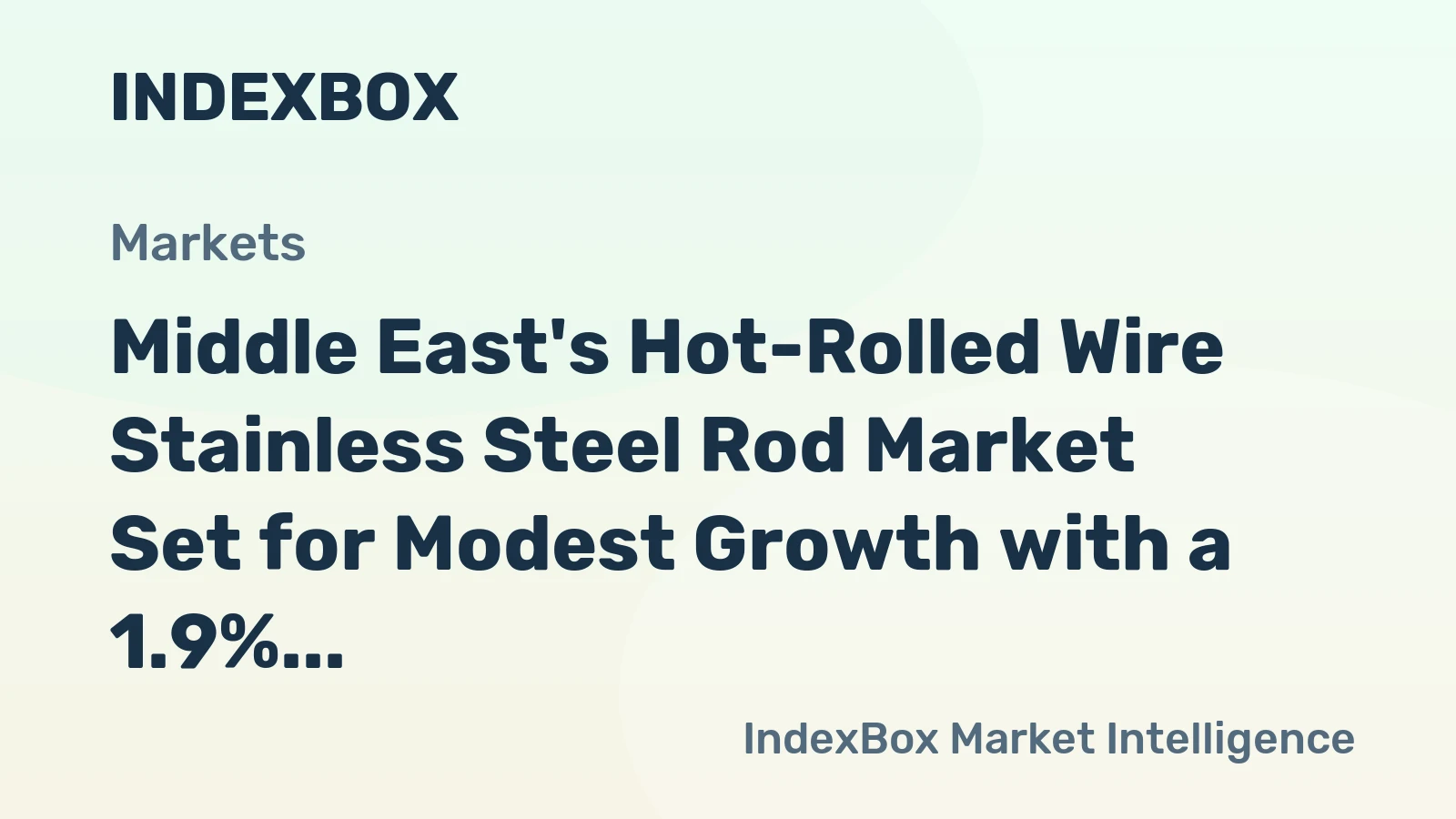 Middle East's Hot-Rolled Wire Stainless Steel Rod Market Set for Modest Growth with a 1.9% CAGR in Value