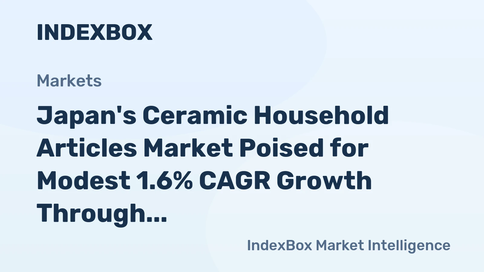 Japan's Ceramic Household Articles Market Poised for Modest 1.6% CAGR Growth Through 2035