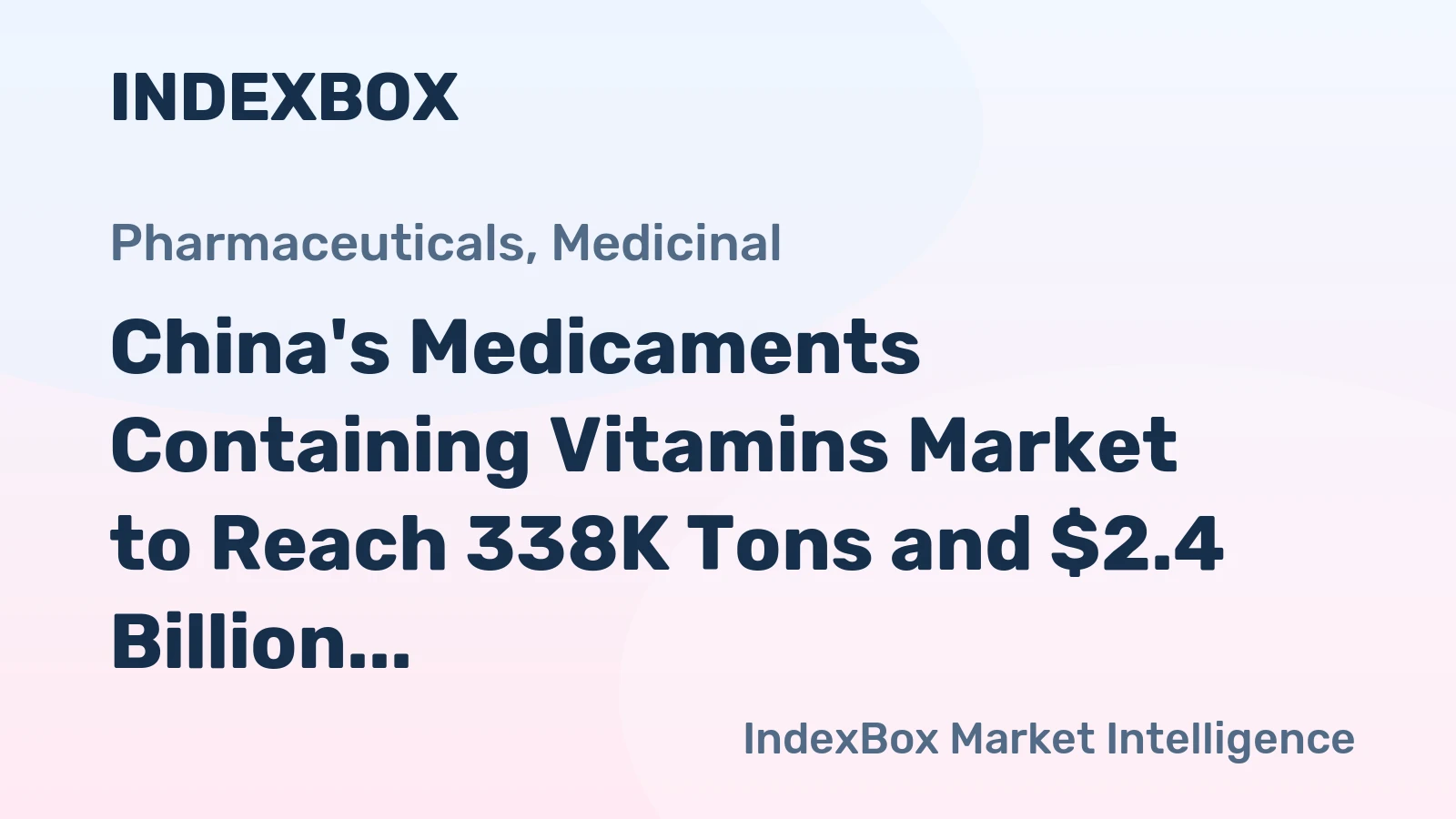 China's Medicaments Containing Vitamins Market to Reach 338K Tons and $2.4 Billion by 2035