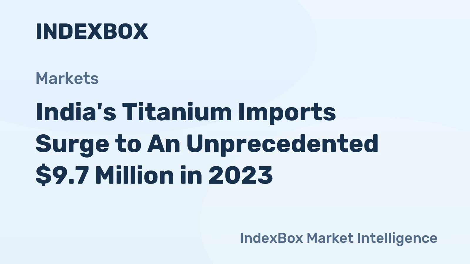India's Titanium Imports Surge to An Unprecedented $9.7 Million in 2023