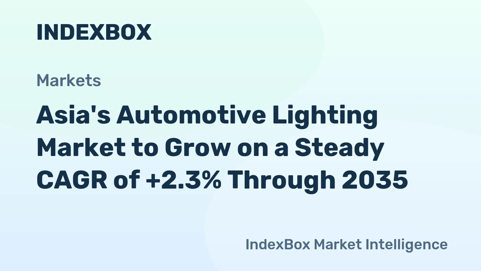 Asia's Automotive Lighting Market to Grow on a Steady CAGR of +2.3% Through 2035