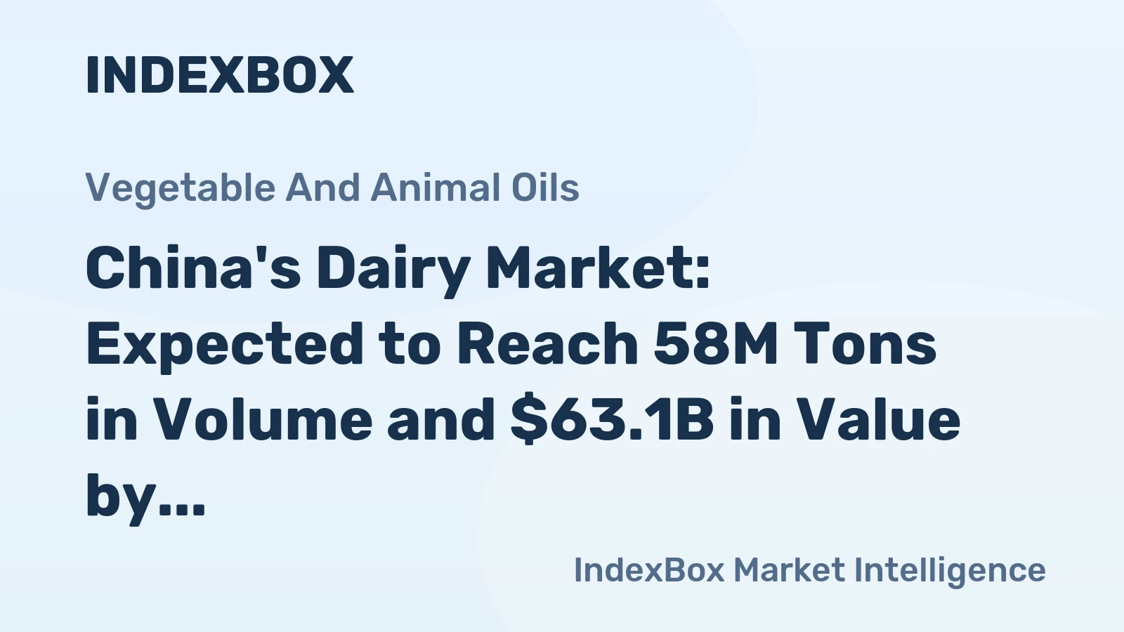 China's Dairy Market: Expected to Reach 58M Tons in Volume and $63.1B in Value by 2035