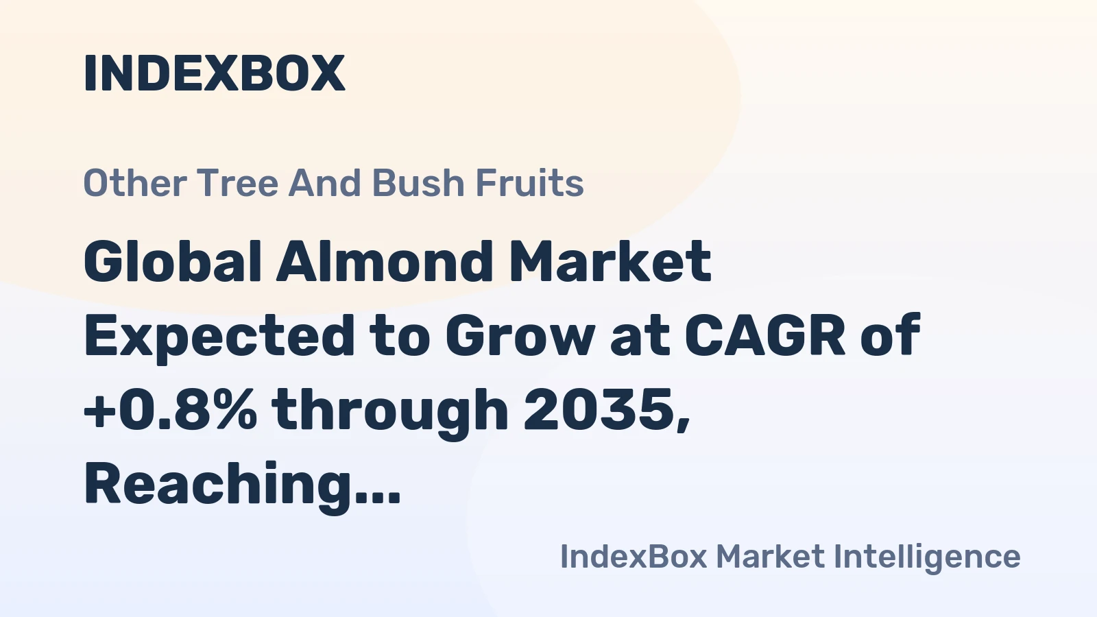 Global Almond Market Expected to Grow at CAGR of +0.8% through 2035, Reaching $16.1B in Value