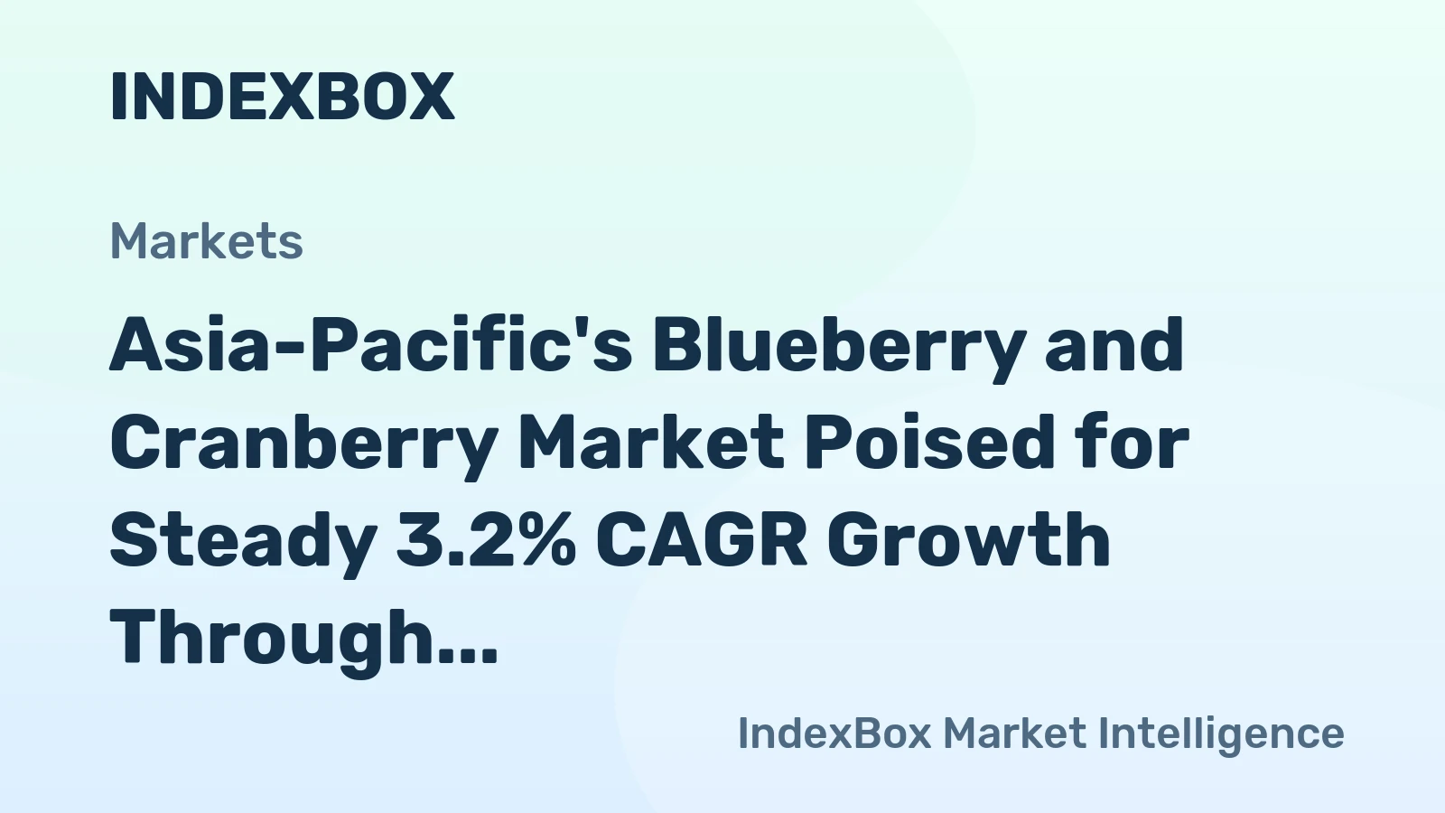 Asia-Pacific's Blueberry and Cranberry Market Poised for Steady 3.2% CAGR Growth Through 2035