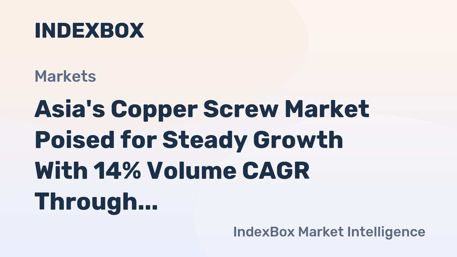 Asia's Copper Screw Market Poised for Steady Growth With 14% Volume CAGR Through 2035