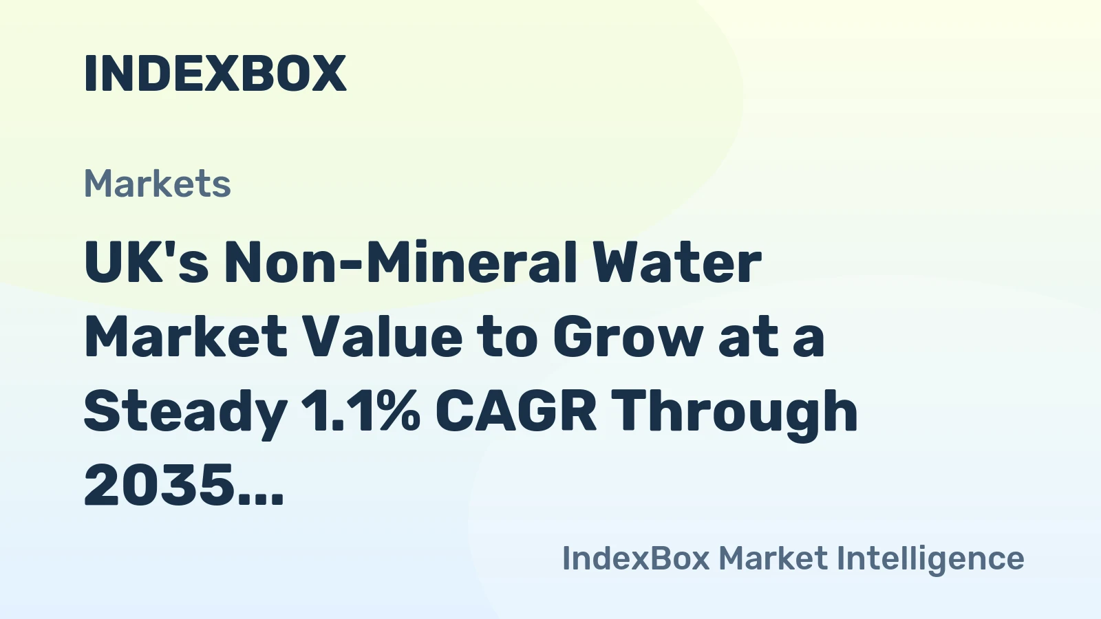 UK's Non-Mineral Water Market Value to Grow at a Steady 1.1% CAGR Through 2035