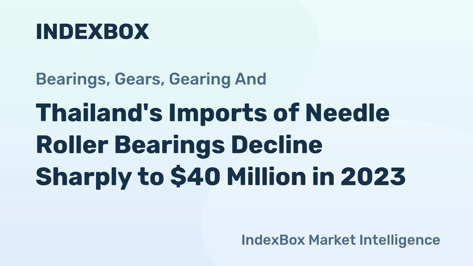Thailand's Imports of Needle Roller Bearings Decline Sharply to $40 Million in 2023