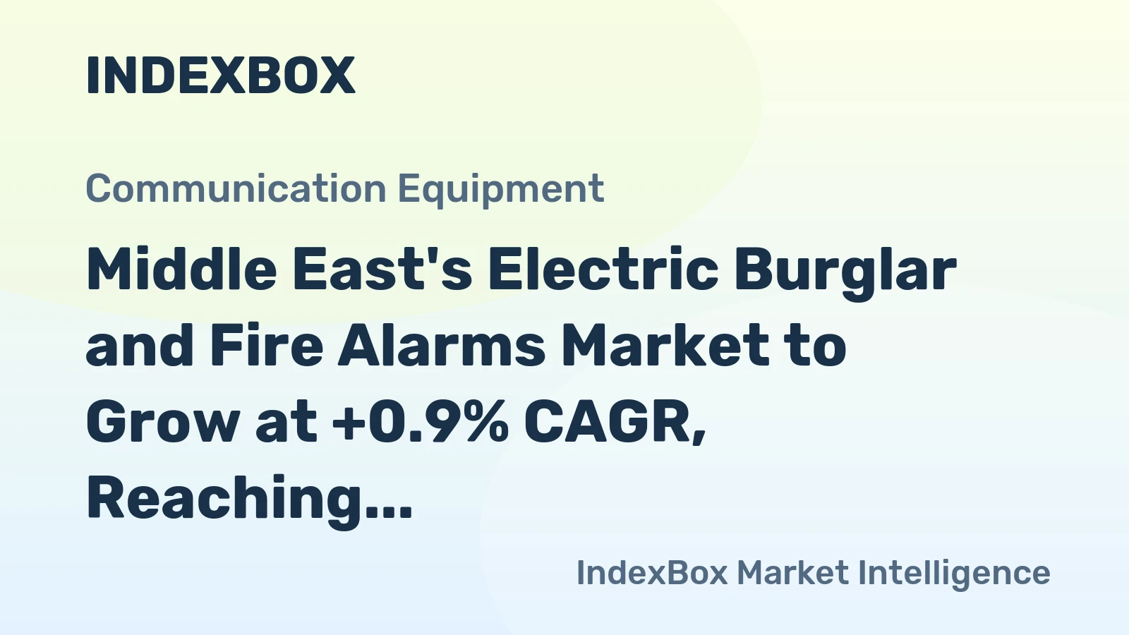 Middle East's Electric Burglar and Fire Alarms Market to Grow at +0.9% CAGR, Reaching 36M Units by 2035