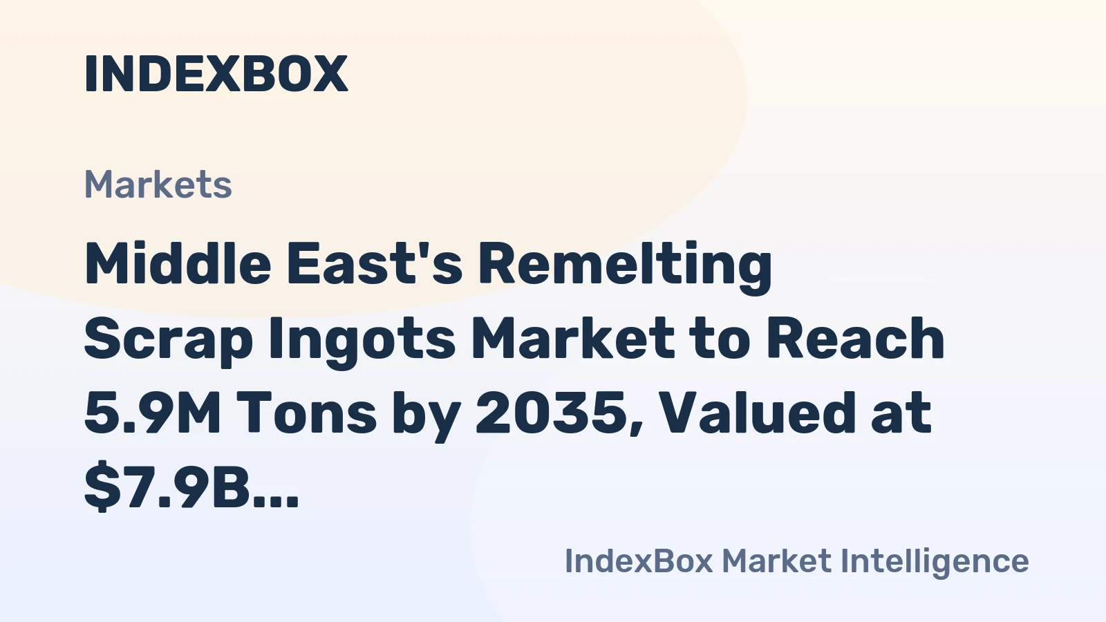 Middle East's Remelting Scrap Ingots Market to Reach 5.9M Tons by 2035, Valued at $7.9B