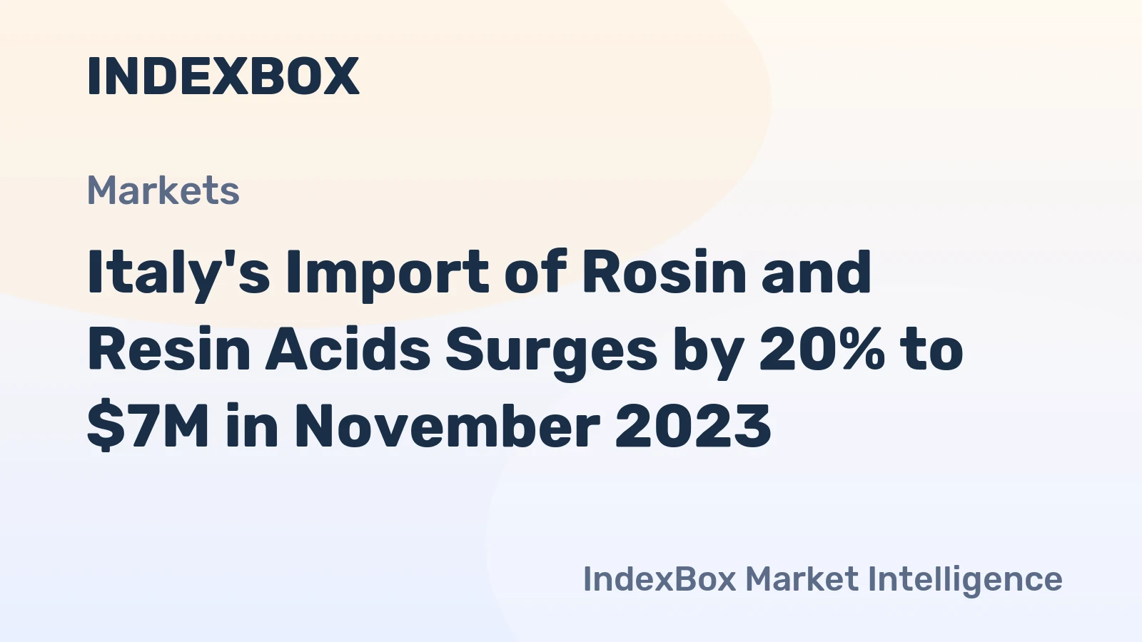 Italy's Import of Rosin and Resin Acids Surges by 20% to $7M in November 2023