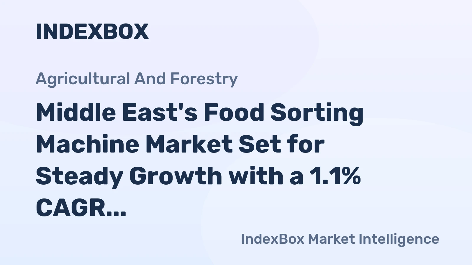 Middle East's Food Sorting Machine Market Set for Steady Growth with a 1.1% CAGR Through 2035