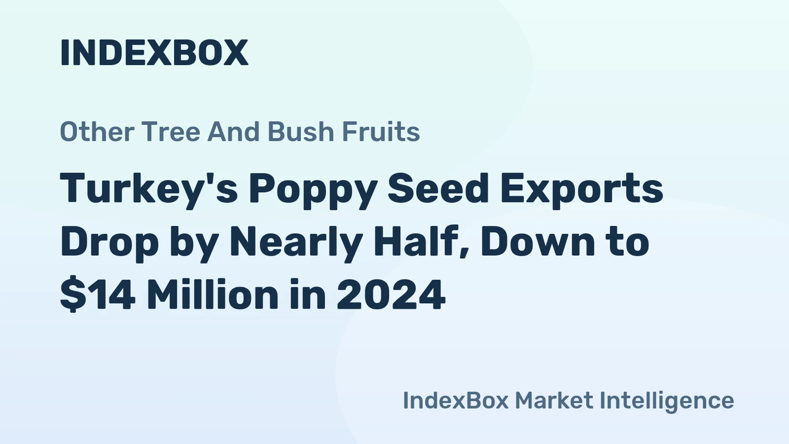 Turkey's Poppy Seed Exports Drop by Nearly Half, Down to $14 Million in 2024