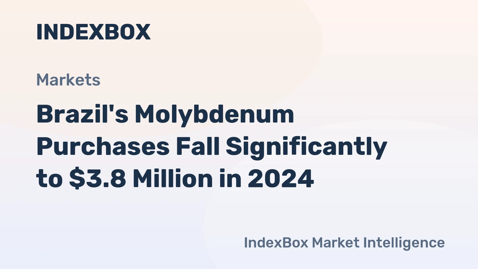 Brazil's Molybdenum Purchases Fall Significantly to $3.8 Million in 2024