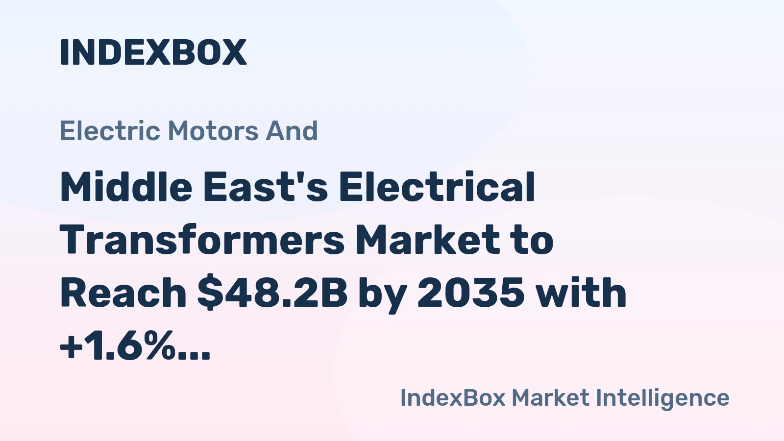 Middle East's Electrical Transformers Market to Reach $48.2B by 2035 with +1.6% CAGR in Volume