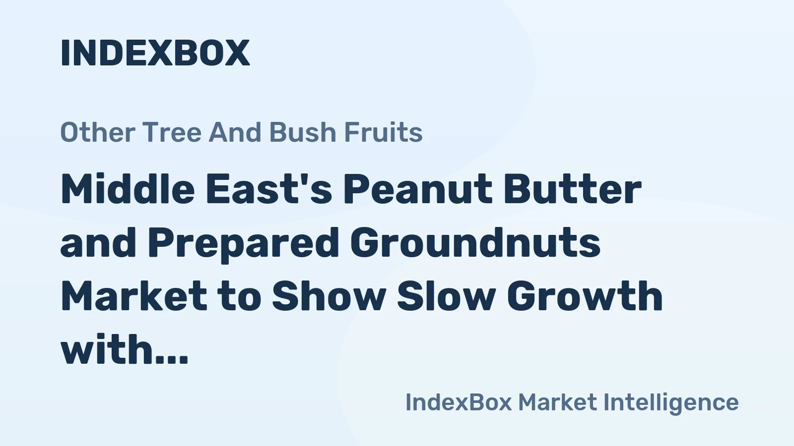 Middle East's Peanut Butter and Prepared Groundnuts Market to Show Slow Growth with +0.8% CAGR in Volume and +1.7% in Value by 2035