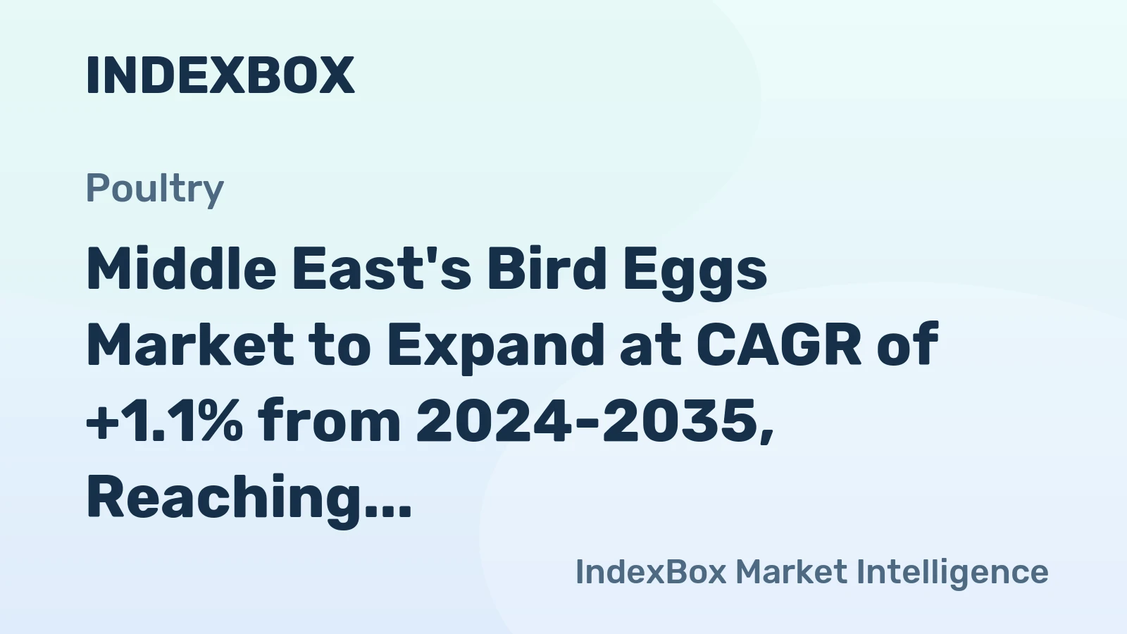 Middle East's Bird Eggs Market to Expand at CAGR of +1.1% from 2024-2035, Reaching 3.6M Tons