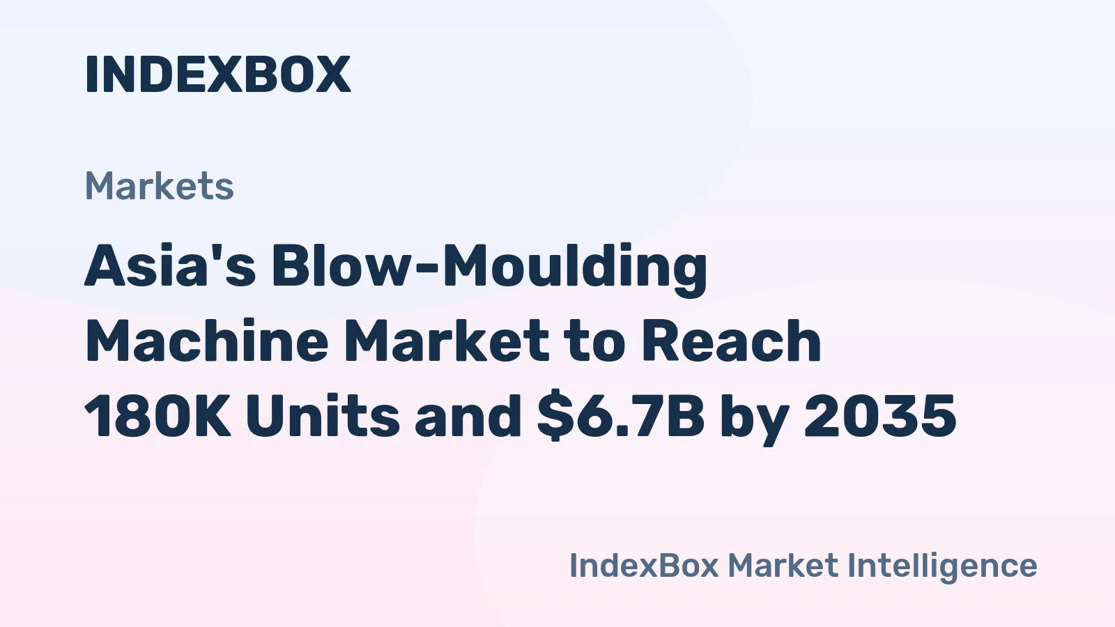Asia's Blow-Moulding Machine Market to Reach 180K Units and $6.7B by 2035