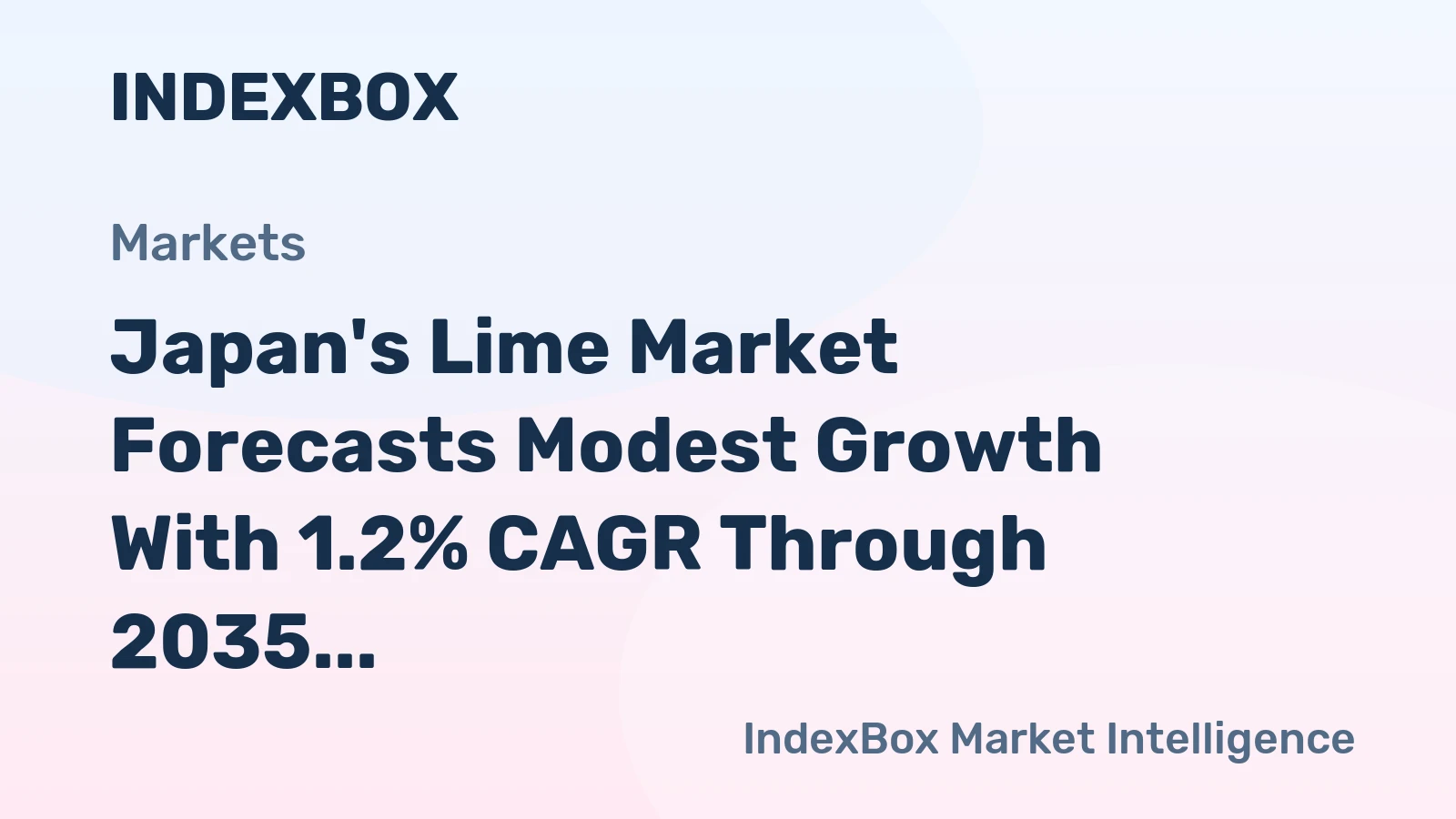 Japan's Lime Market Forecasts Modest Growth With 1.2% CAGR Through 2035