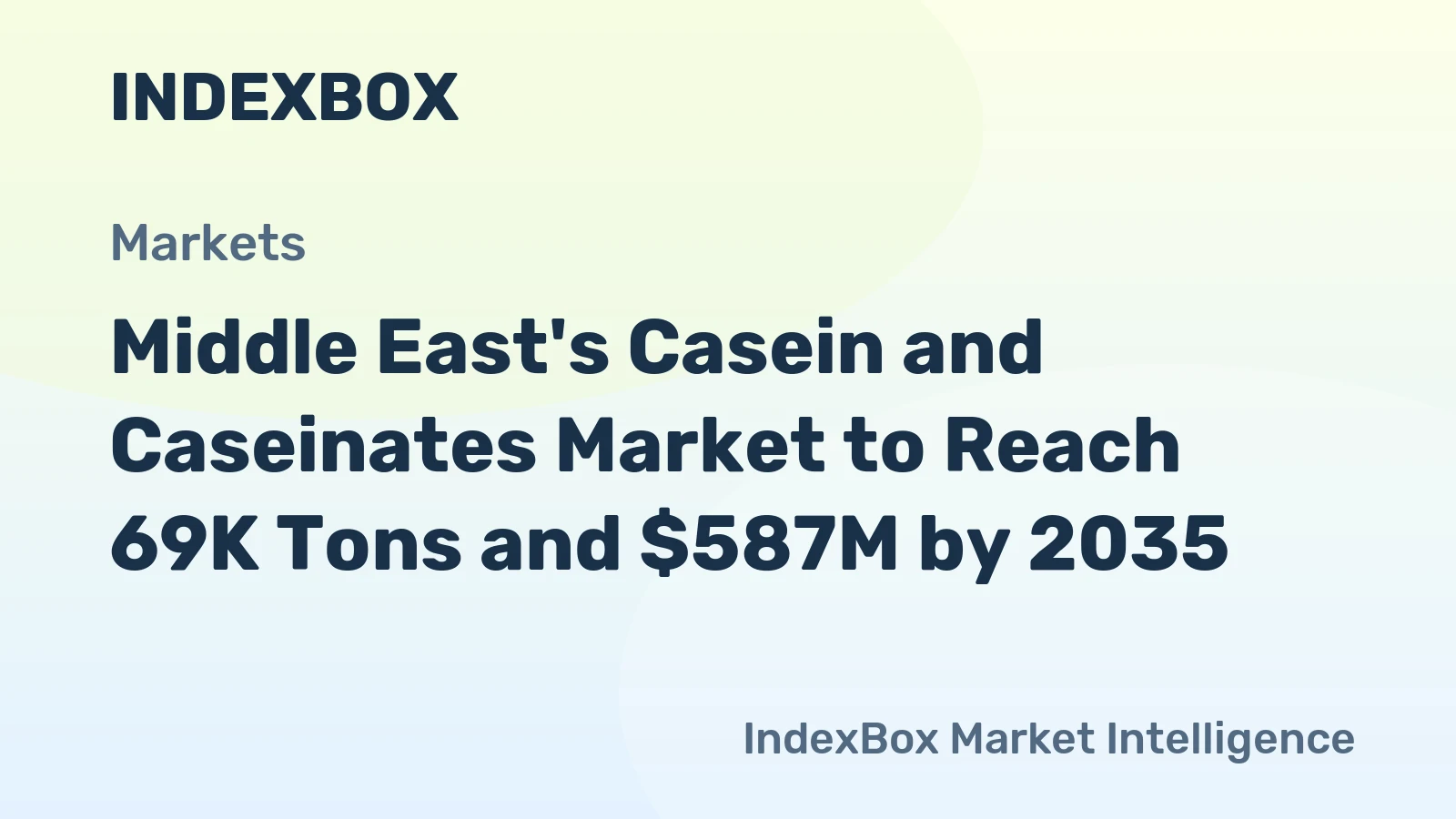 Middle East's Casein and Caseinates Market to Reach 69K Tons and $587M by 2035