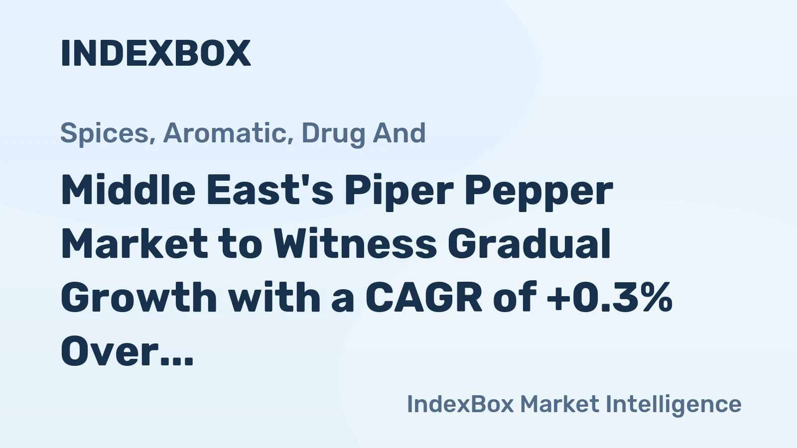 Middle East's Piper Pepper Market to Witness Gradual Growth with a CAGR of +0.3% Over Next Decade