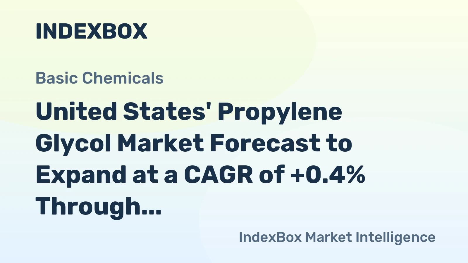 United States' Propylene Glycol Market Forecast to Expand at a CAGR of +0.4% Through 2035