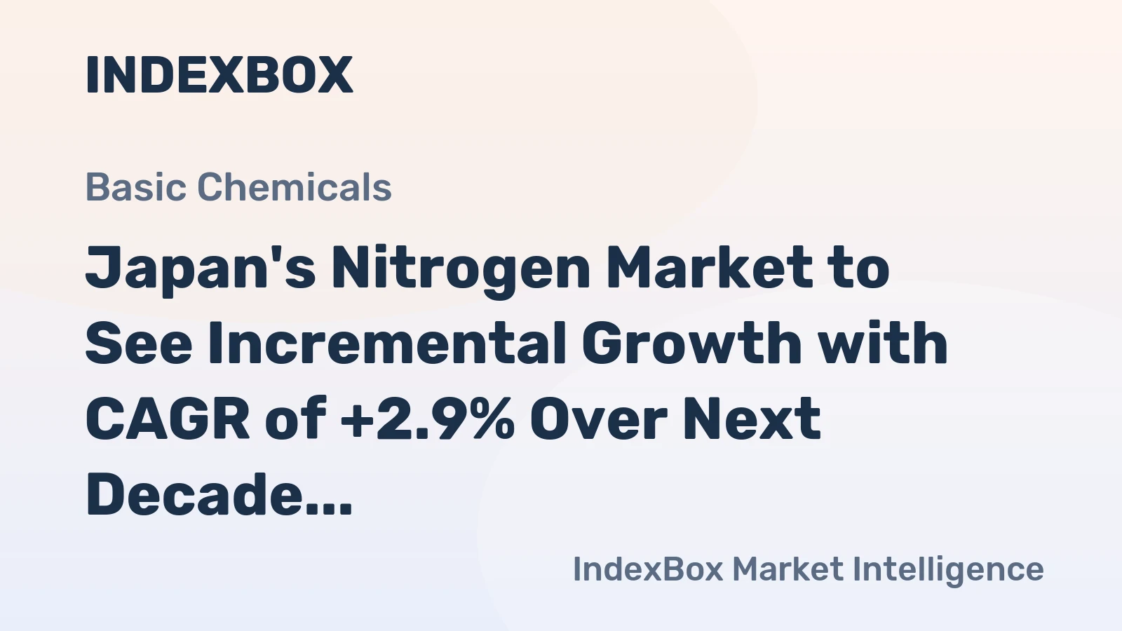 Japan's Nitrogen Market to See Incremental Growth with CAGR of +2.9% Over Next Decade