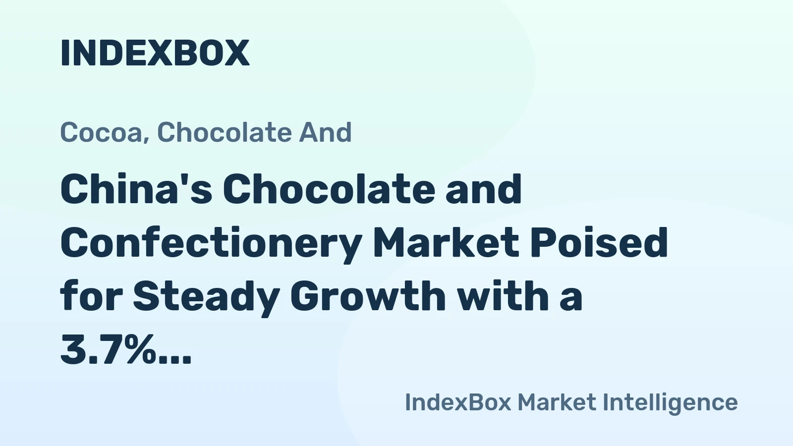 China's Chocolate and Confectionery Market Poised for Steady Growth with a 3.7% CAGR in Value Through 2035
