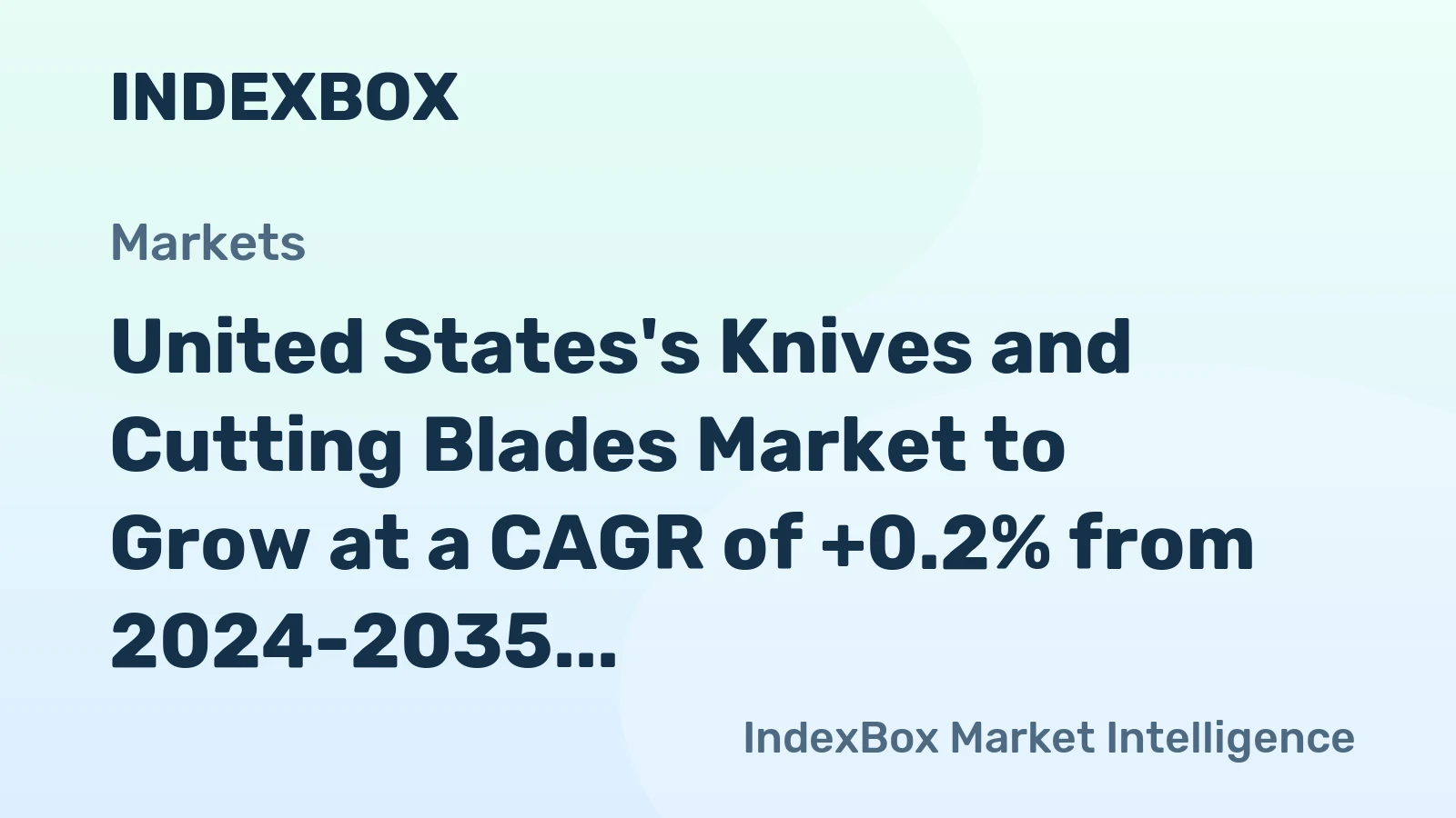United States's Knives and Cutting Blades Market to Grow at a CAGR of +0.2% from 2024-2035, Reaching 65K tons in Volume