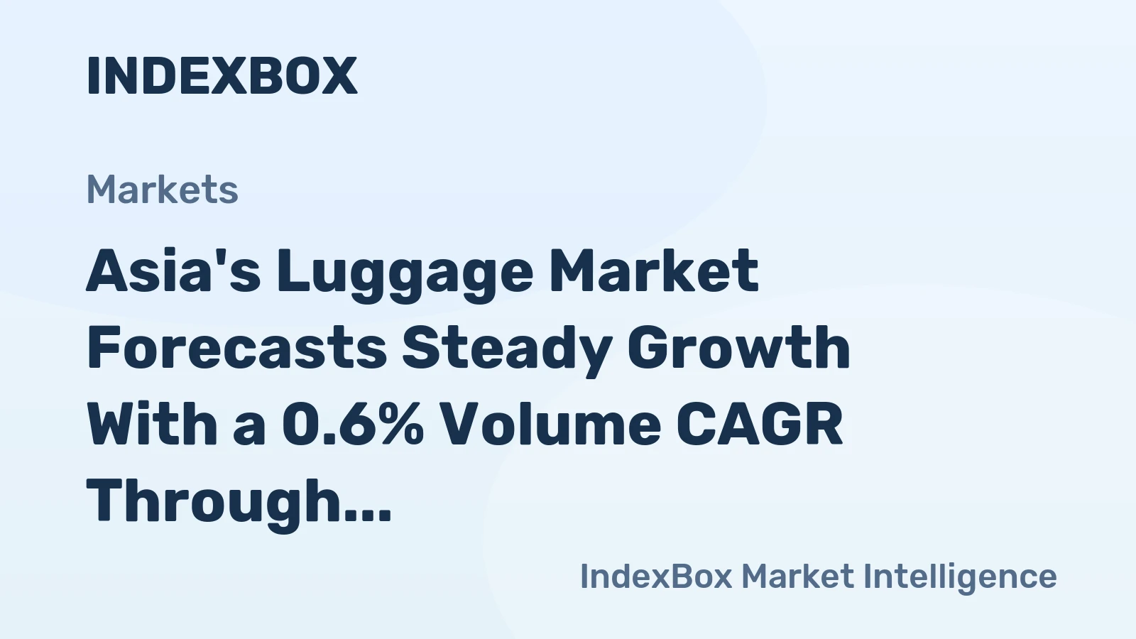 Asia's Luggage Market Forecasts Steady Growth With a 0.6% Volume CAGR Through 2035