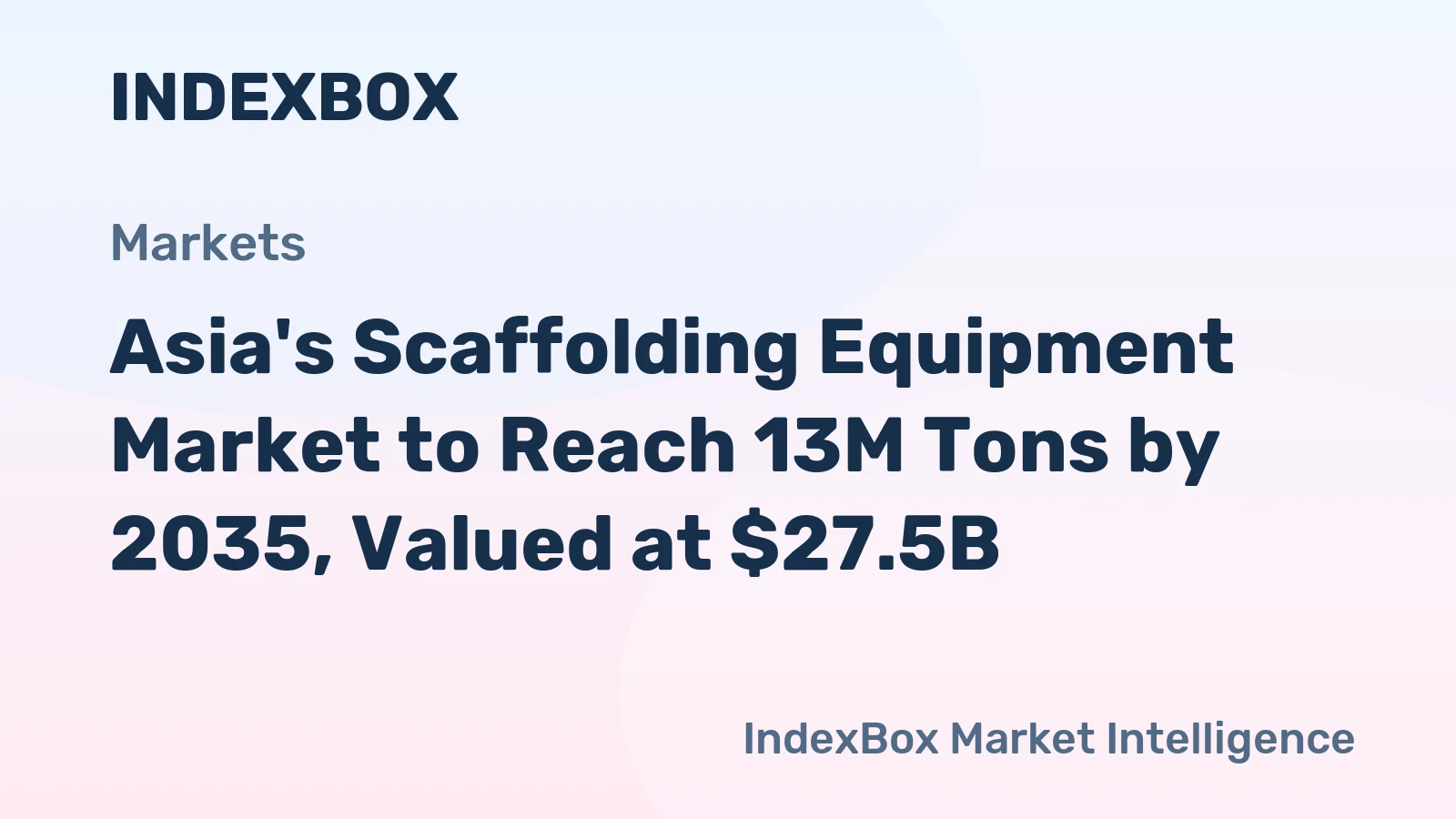 Asia's Scaffolding Equipment Market to Reach 13M Tons by 2035, Valued at $27.5B