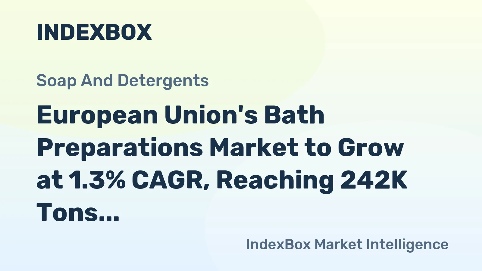 European Union's Bath Preparations Market to Grow at 1.3% CAGR, Reaching 242K Tons by 2035