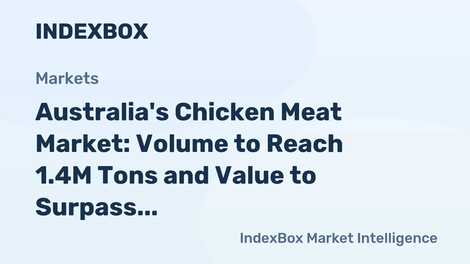 Australia's Chicken Meat Market: Volume to Reach 1.4M Tons and Value to Surpass $3.3B by 2035