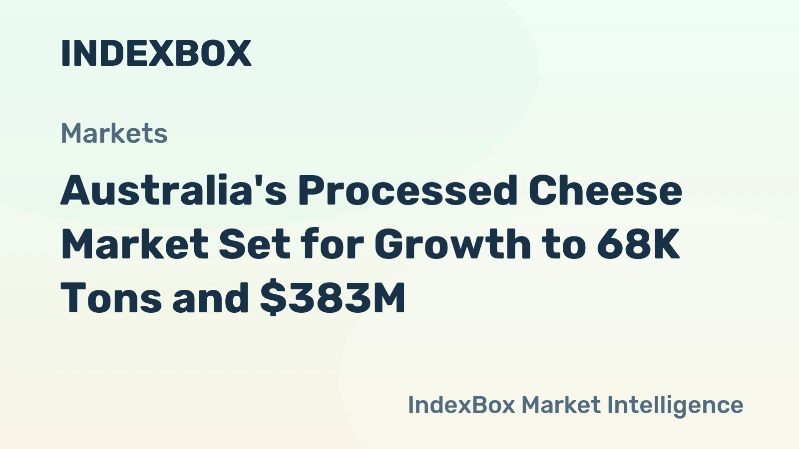 Australia's Processed Cheese Market Set for Growth to 68K Tons and $383M