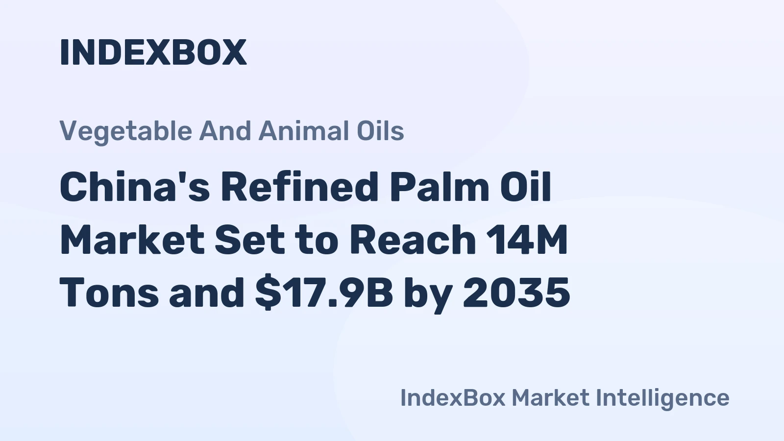 China's Refined Palm Oil Market Set to Reach 14M Tons and $17.9B by 2035