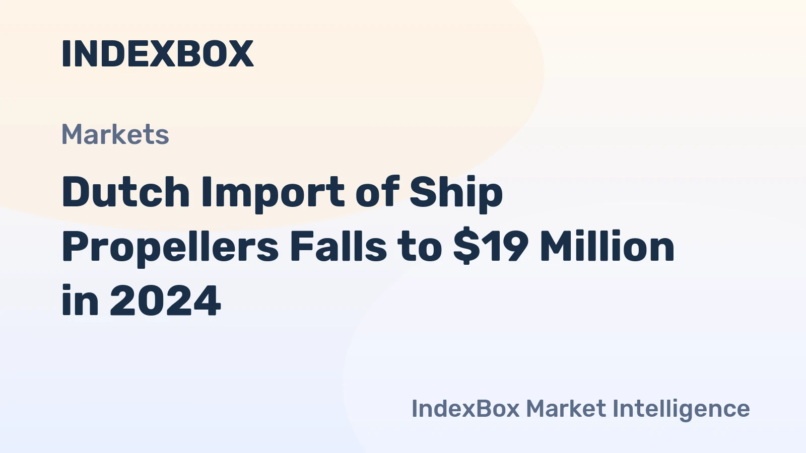 Dutch Import of Ship Propellers Falls to $19 Million in 2024