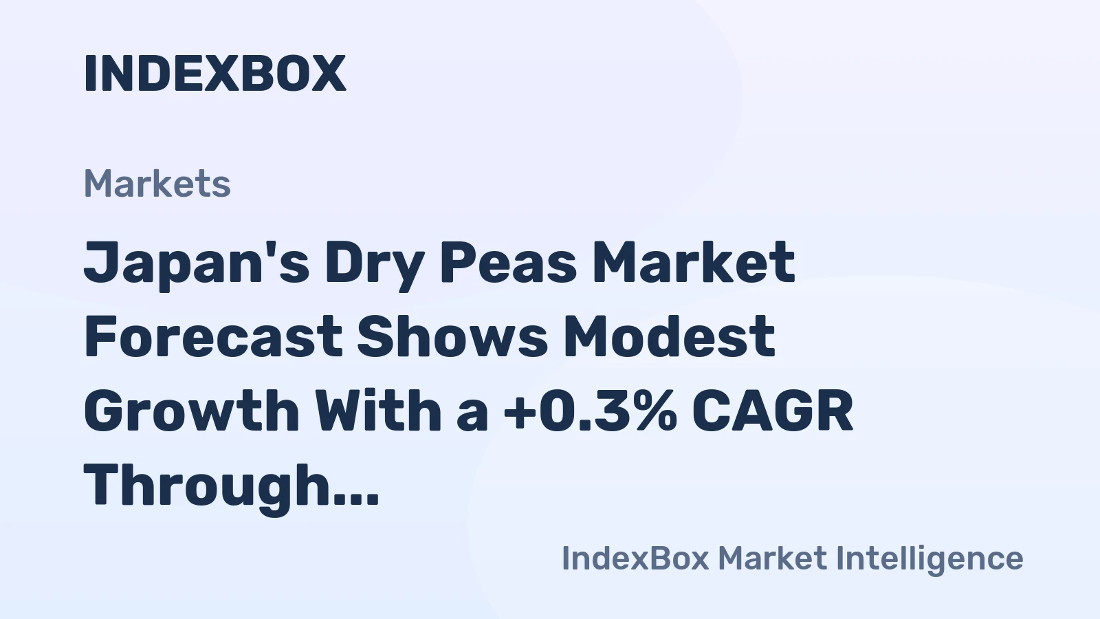 Japan's Dry Peas Market Forecast Shows Modest Growth With a +0.3% CAGR Through 2035