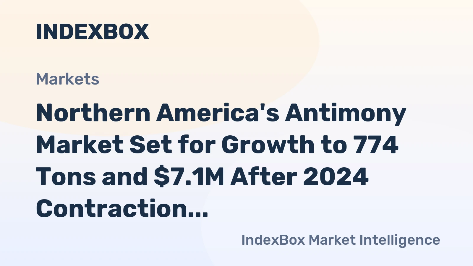 Northern America's Antimony Market Set for Growth to 774 Tons and $7.1M After 2024 Contraction