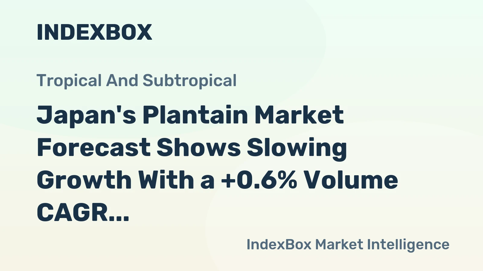 Japan's Plantain Market Forecast Shows Slowing Growth With a +0.6% Volume CAGR