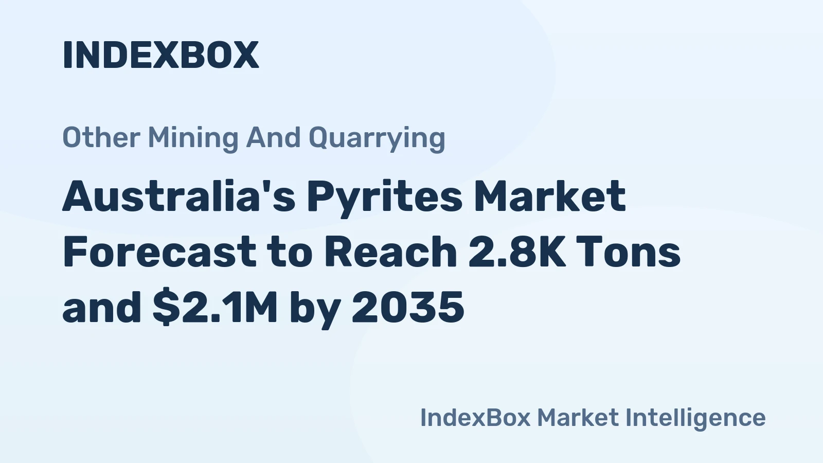 Australia's Pyrites Market Forecast to Reach 2.8K Tons and $2.1M by 2035