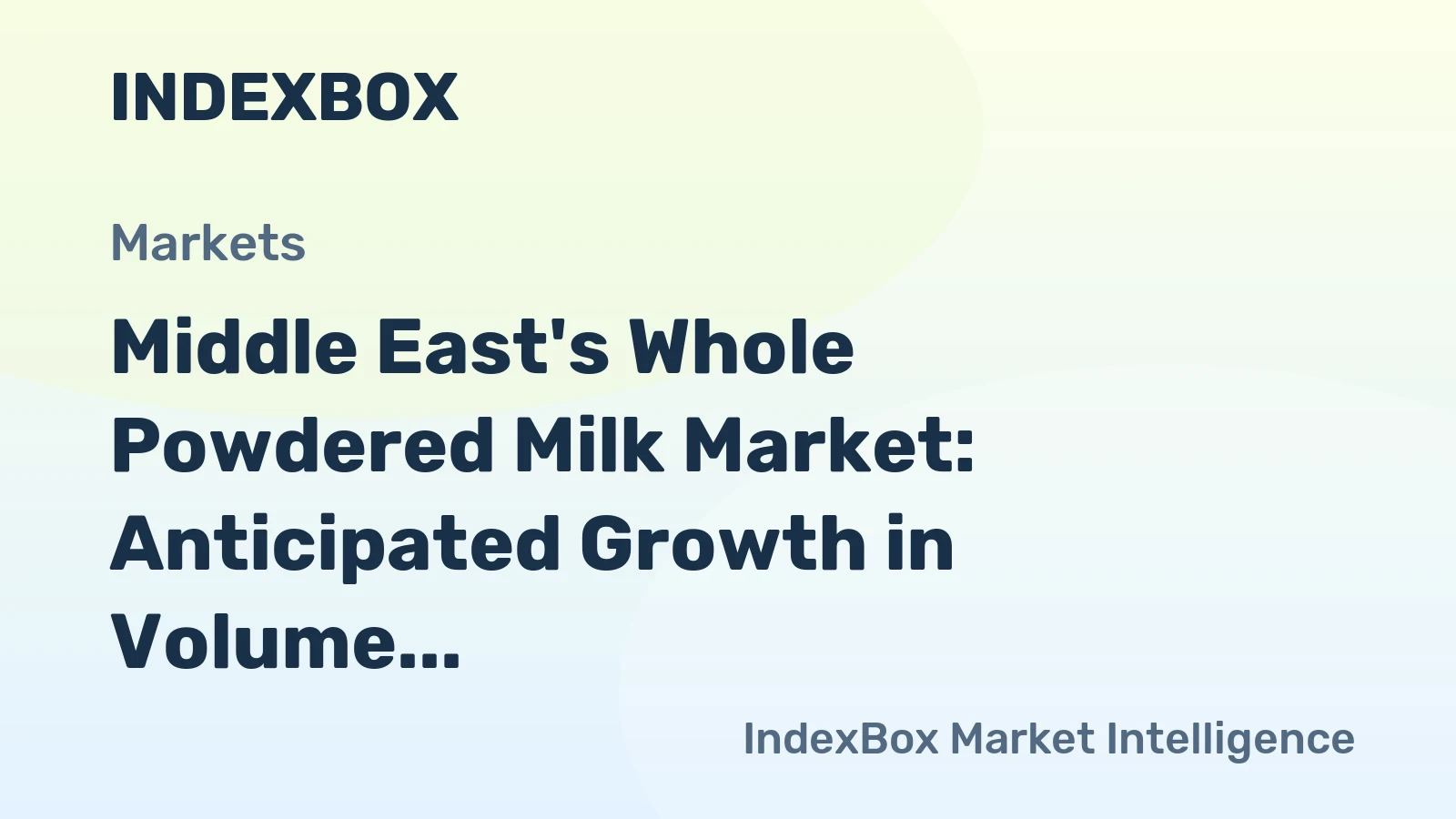 Middle East's Whole Powdered Milk Market: Anticipated Growth in Volume and Value by 2035